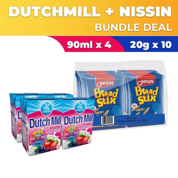 Dutch Mill Yoghurt Drink Superfruits with Mixed Berries Juice 90ml x 4 ...