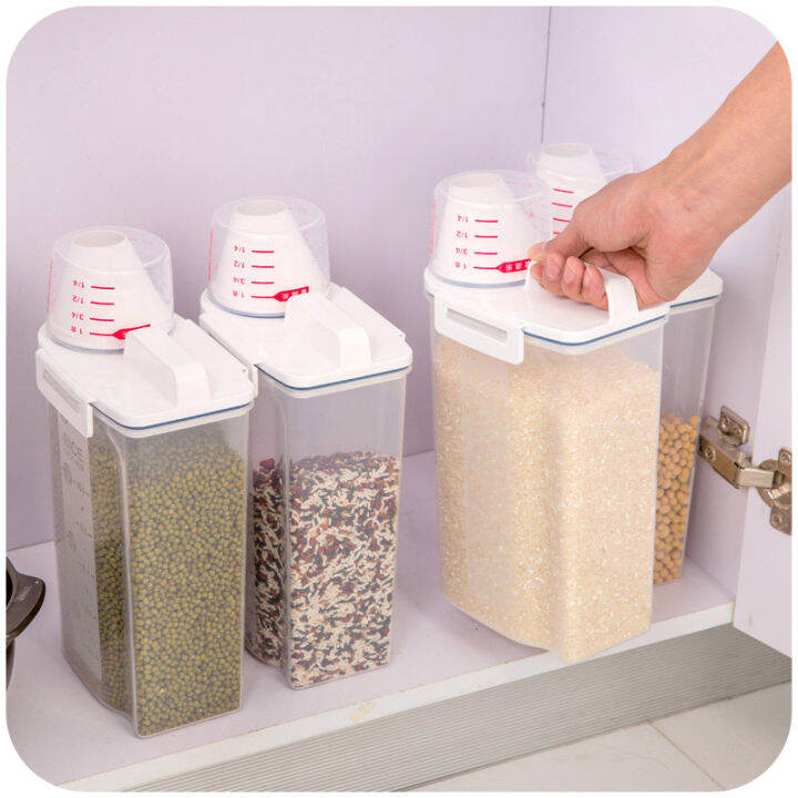 Jujia Jia กระป๋องปิดผนึกพลาสติกเกรดอาหารกระป๋องเก็บธัญพืช5ชนิดธัญพืช5 ...