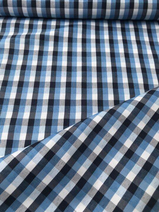 Beto-Blue Checkered Fabric Cloth Textile Tela 60” width sold per yard ...