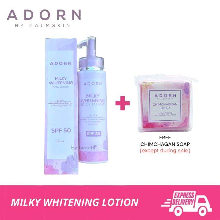 Adorn Milky Whitening Body Lotion SPF50 (200ml) by Adorn Calmskin ...