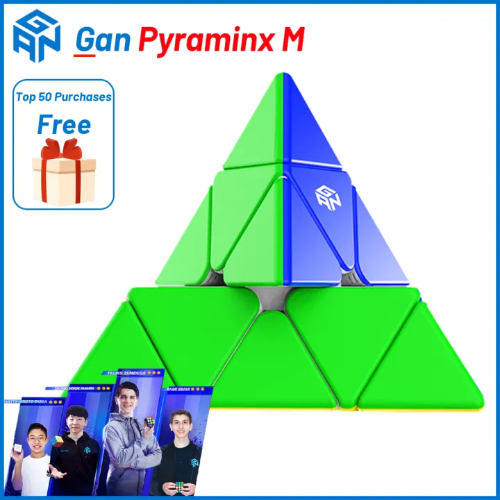 GAN Pyramid Magnetic UV Magic Speed Cube Stickers Professional Puzzle ...