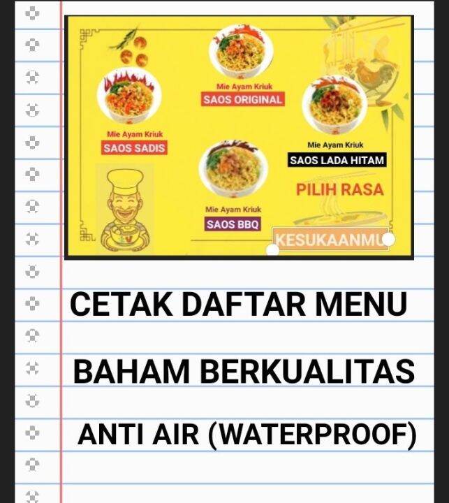 Free desain cetak daftar menu makanan minuman kekinian warung caffe ...