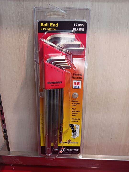 BONDHUS Ball End Metric 9 Pc (L HEX) ประแจหกเหลี่ยม หัวบอล 9 ตัว/ชุด ...