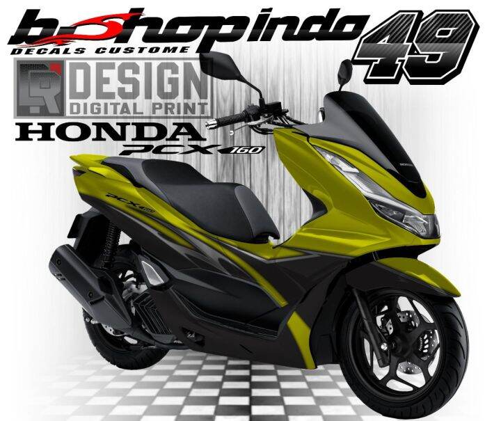 decal Honda pcx 160 grafis kuning full body menutupi semua bagian ...