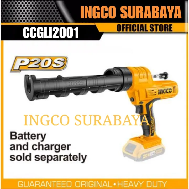INGCO CCGLI2001 P20S CORDLESS CAULKING GUN TEMBAKAN SEALANT SILICONE ...