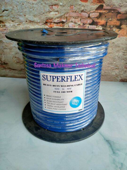 SUPERFLEX 16 MM Kabel Las Welding Cable Full Tembaga 16MM | Lazada ...
