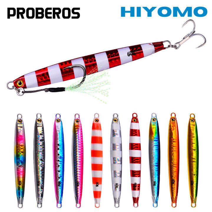 PROBEROS 1PCS Long Casting Jigging Lure 10g 20g 30g 40g 60g Luminous Metal Jig Sinking Lure ...