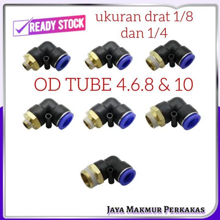 fitting pneumatic slip lock L bow 1/4 1/8 | Lazada Indonesia