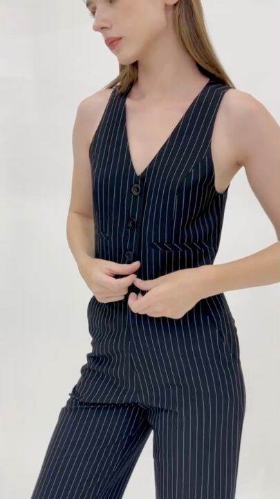 Wearly apparel - Signature Stripe Vest [ เสื้อกั๊กลายทาง ] | Lazada.co.th
