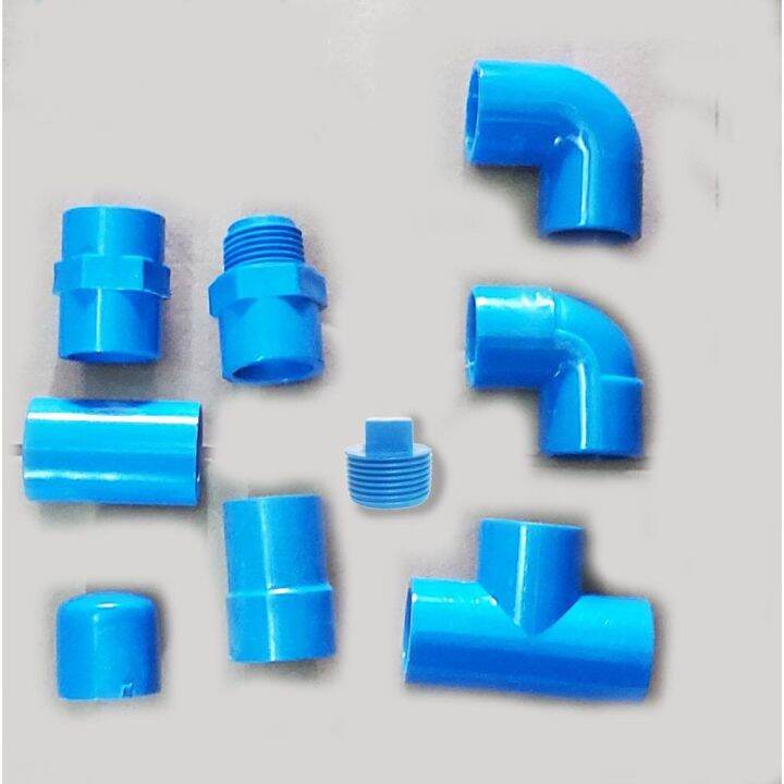 PVC Blue Pipe Fittings 1/2, 3/4, 1 (Elbow, Tee, Coupling, Male Adaptor ...