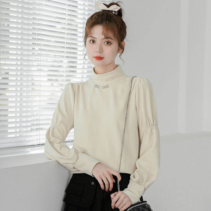 Piperka Qi เสื้อตัวในคอกึ่งสูงแบบใหม่ฤดูใบไม้ร่วงและฤดูหนาว2022เสื้อ ...