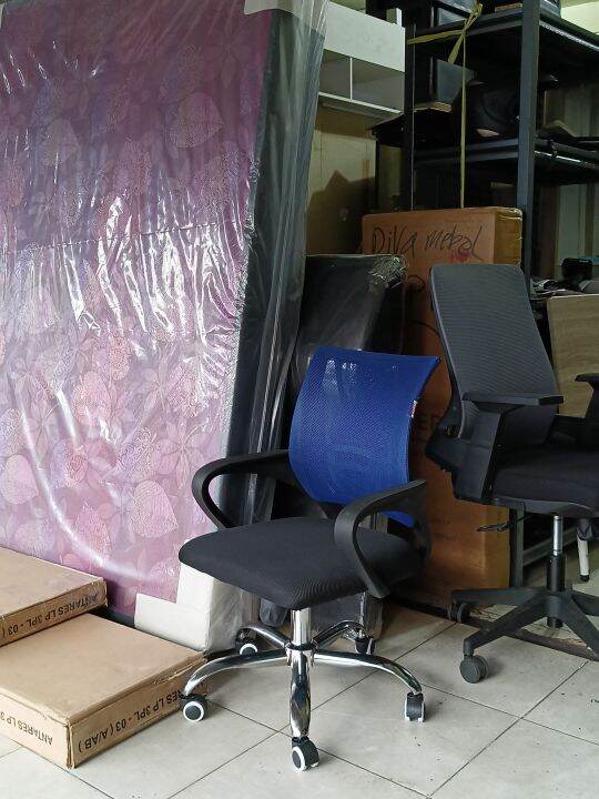 kursi kantor model jaring warna biru | Lazada Indonesia