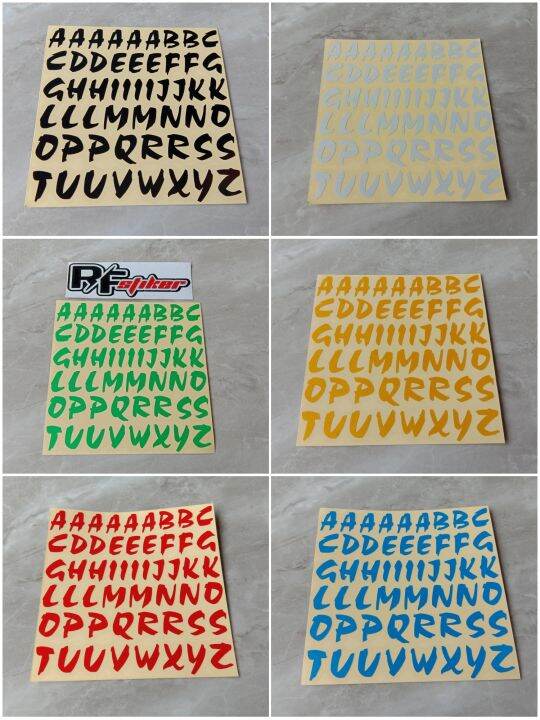 Sticker huruf abjad murah stiker abjad 1cm viral sticker motor | Lazada ...