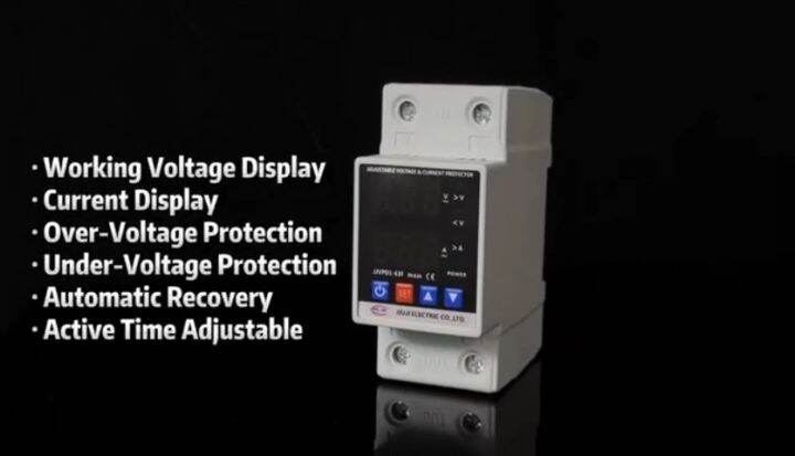 63A 230V Din Rail Adjustable Over Under Voltage Protector Device ...
