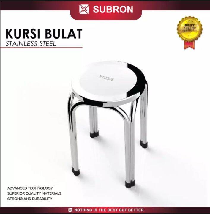 Kursi Bulat Stainless Steel SUBRON Elegant Premium Quality | Lazada ...