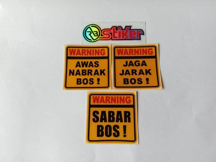 Stiker warning jaga jarak awas nabrak sabar bos stiker motor viral ...