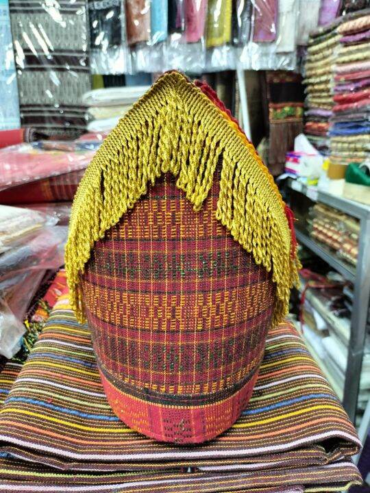 topi pengantin pria,adat Batak toba,motif ragi hotang,rambu emas ...