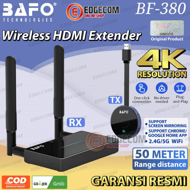 BAFO BF-380 HDMI Wireless Presentation 4K Transmitter Receiver 50meter ...