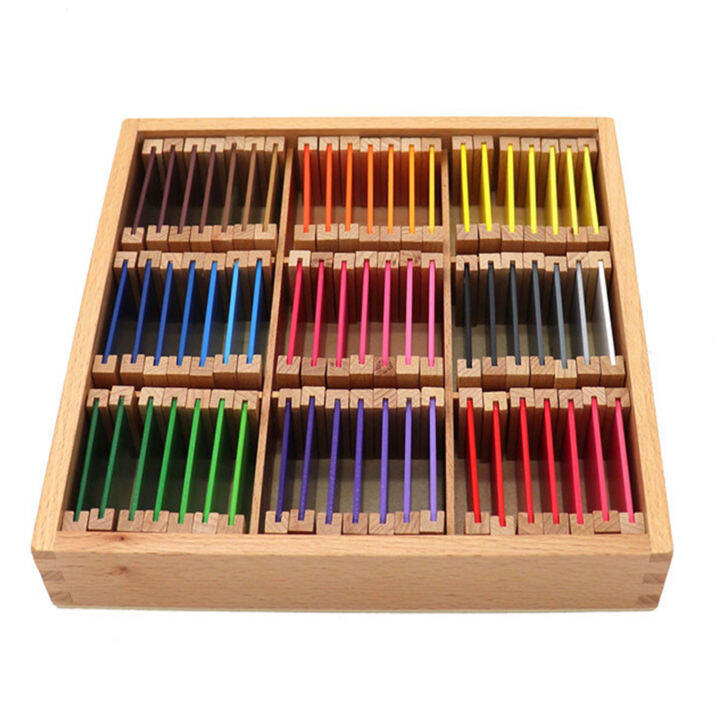 Montessori Sensorial Material Learning Color Tablet Box 1/2/3 Wood ...