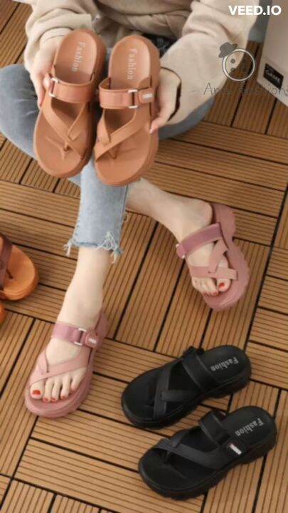 vivi.an รองเท้ารัดส้น รองเท้าแฟชั่นผู้หญิง ใส่สบาย พื้นหนา ส้นตึก เสริม ...