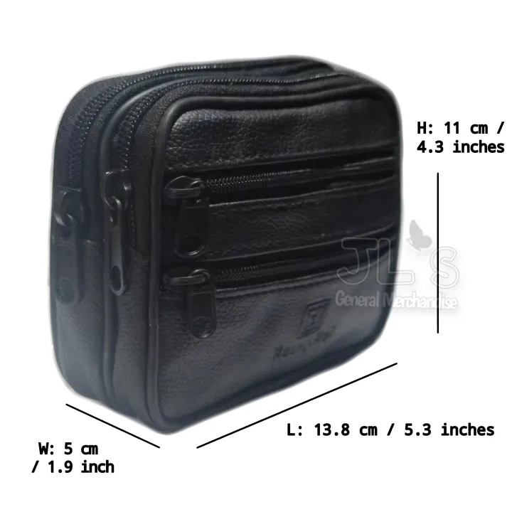 [JL] Men's Wallet with and without Handle Unisex PU Leather Black Coin ...