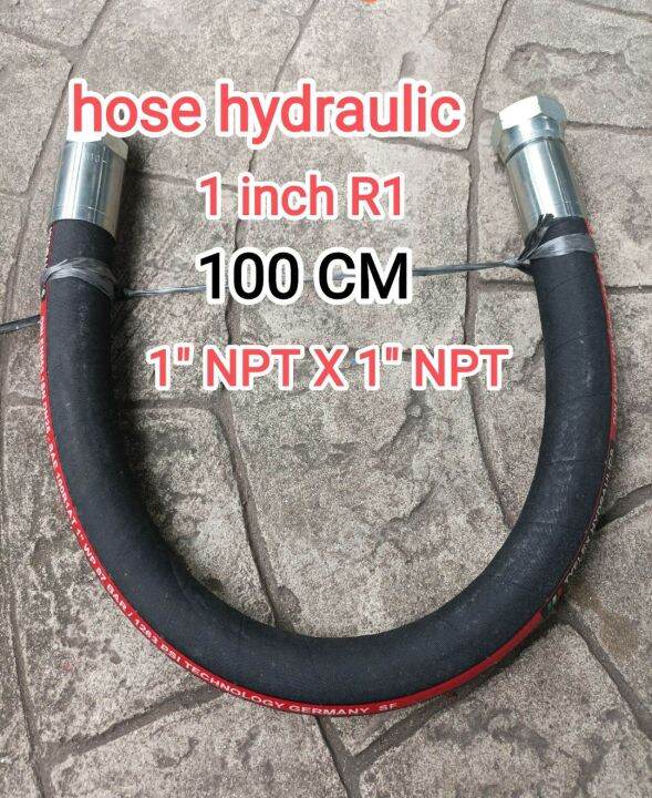 selang hydraulic 1" R1 panjang 100 cm 1inch NPT X 1 inch NPT | Lazada ...