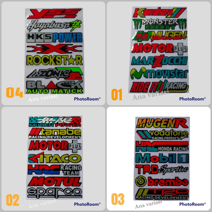 STIKER MOTOR CUTTING STIKER HELM VISOR STIKER SPONSOR MOTO GP STIKER ...