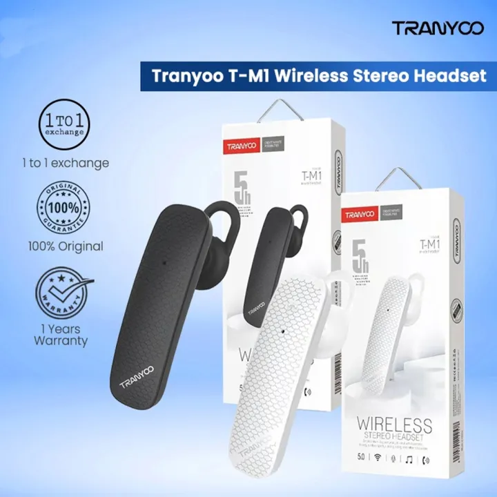 🛒[Ready Stock] Tranyoo T-M1 Wireless Stereo Headset | Lazada