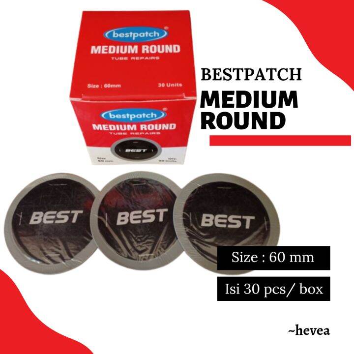 Bestpatch Medium Round 60 mm isi 30 - Karet Tambal Ban Dalam Bestpatch ...