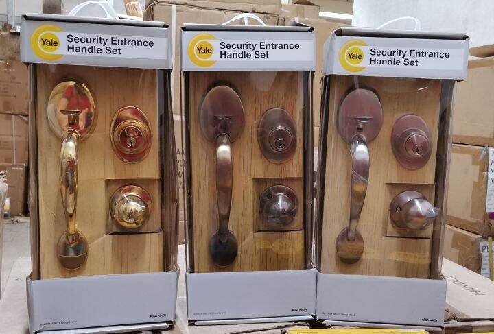 YALE MAIN ENTRANCE HANDLE LOCKSET ONE SIDE HANDLE ONDE SIDE KNOB #NV ...