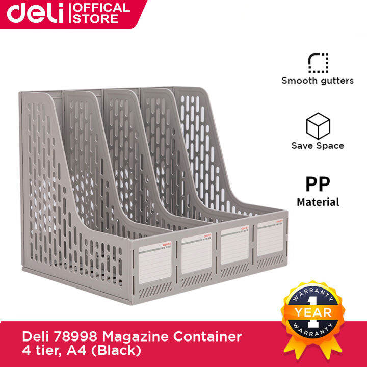 Deli A4 Magazine Container Storage Box 4 Tier 78998 | Lazada PH