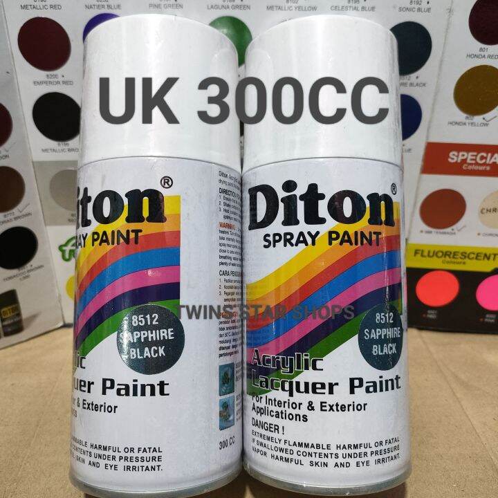 Pilox Pilok Diton Sapphire Black 8512 Hitam Shapir Metalic Metalik 300 cc Cat Semprot Diton ...