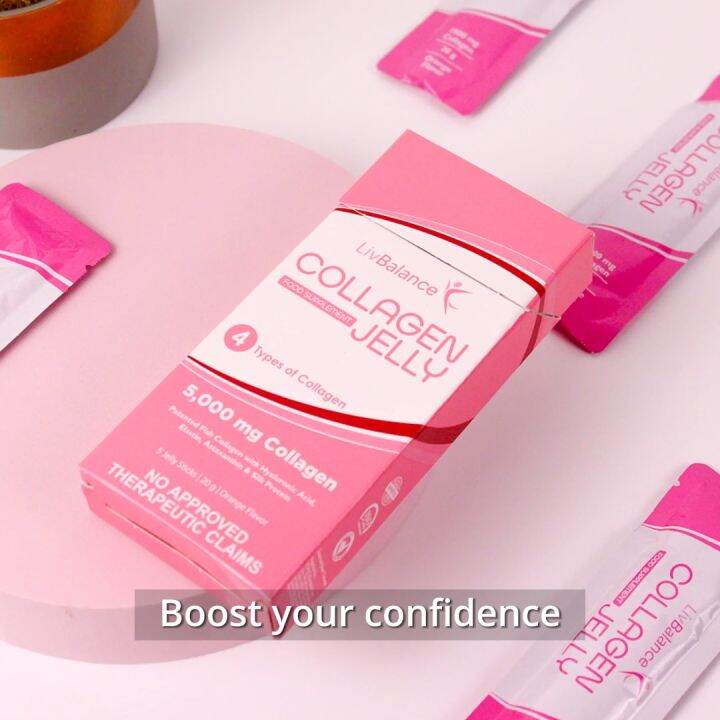 LivBalance Collagen Jelly (5 Sachets): Age-Defying Beauty with 4 Types ...