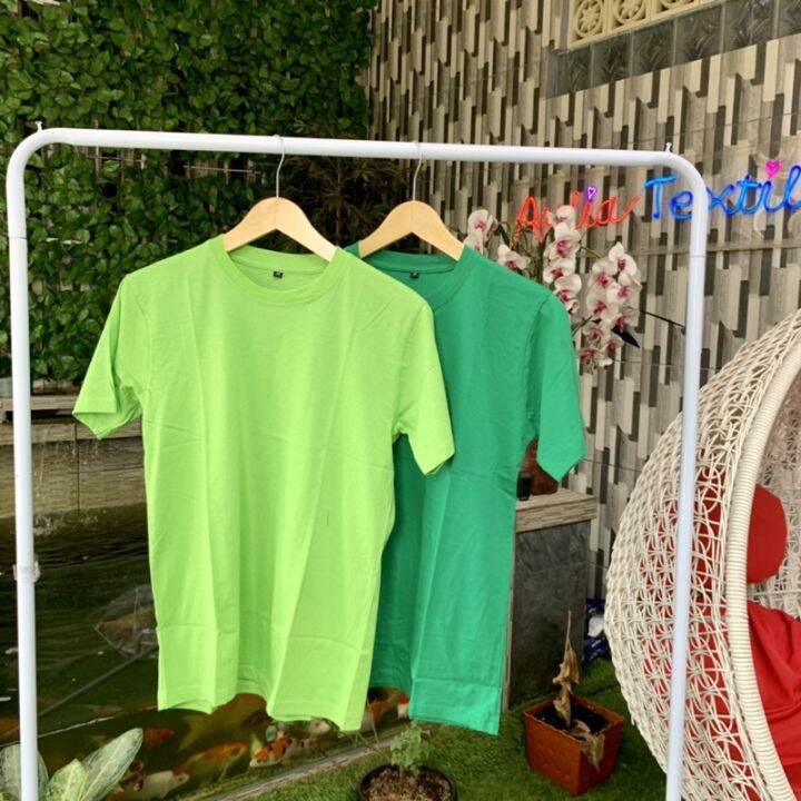 Kaos Polos Hijau Stabilo Dan Fuji // Kaos Polos Pria Dan Wanita Premium ...