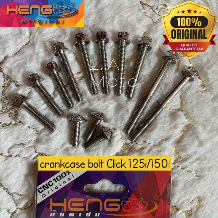 ORIGINAL CNC Heng Crankcase Bolt for Honda Click 125i/150i | Silver ...