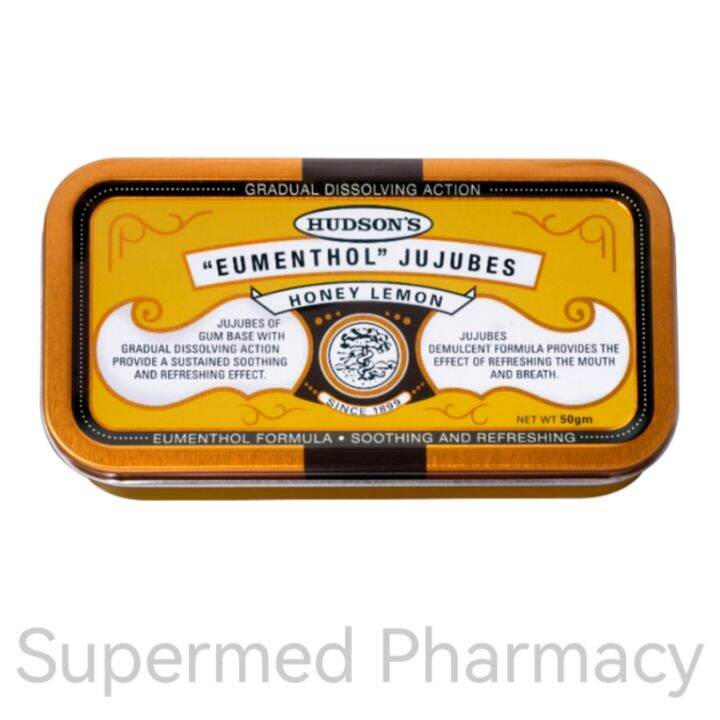 Hudson's Eumenthol Jujubes Honey Lemon 50g | Lazada