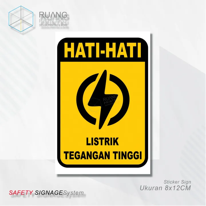 Sign Sticker HATI-HATI LISTRIK TEGANGAN TINGGI | Lazada Indonesia