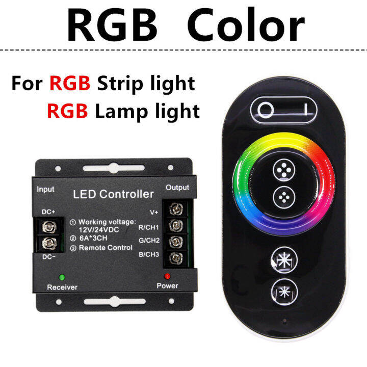 RF Wireless LED Controller Dimmer Touch Remote LED Controller DC 12V ...
