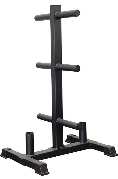 Bumper Weight Plate Rack and Double Barbell Holder, 6 Peg Weight ...