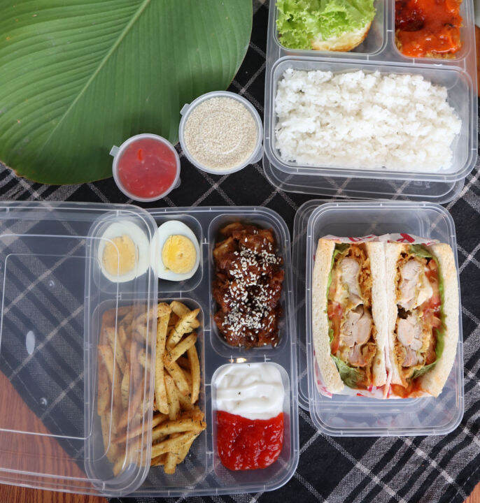 Thinwall Bento 4 Sekat Bintang Box Bento Food Container Kotak Makan ...
