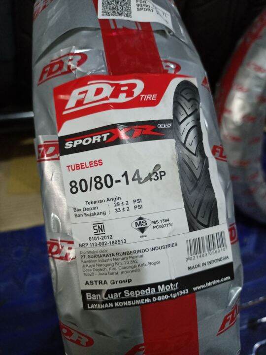 (GRATIS PENTIL)!!! BAN TUBELESS FDR SPORT XR EVO 80/80 14. BAN TUBELESS ...