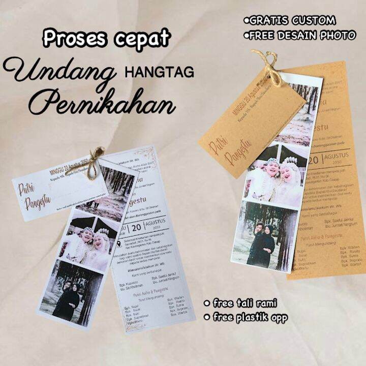Undangan pernikahan custom UNDANGAN PERNIKAHAN HANGTAG UNIK ELEGAN ...