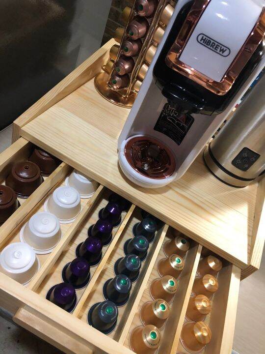 (Large) Wooden Espresso Machine Coffee Maker Stand with Drawer | Lazada PH