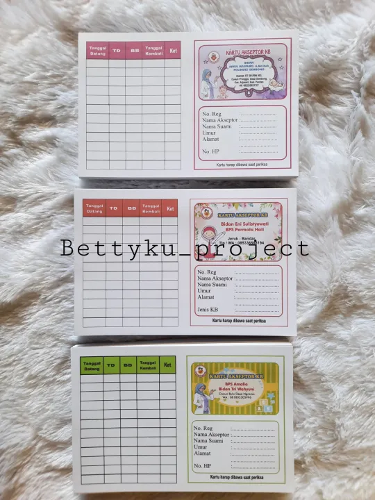 KARTU AKSEPTOR KB (100 pcs) - KARTU KB 2 lIPAT - KARTU KB BIDAN ...
