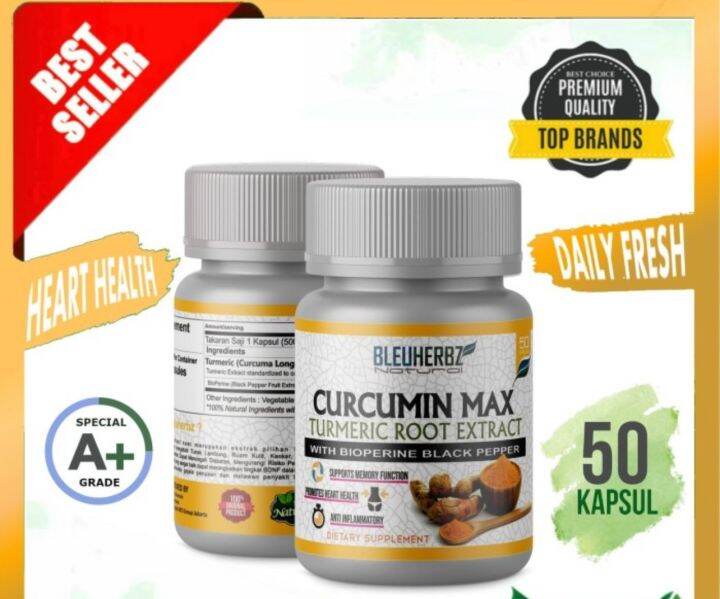 (BISA COD) Curcumin Max Bleuherbz Turmeric Root Extrak 50 kapsul - obat ... (BISA COD) Curcumin Max Bleuherbz Turmeric Root Extrak 50 kapsul - obat ...
