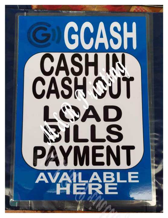 Gcash bills payment signage (BLUE) LAMINATED | Lazada PH
