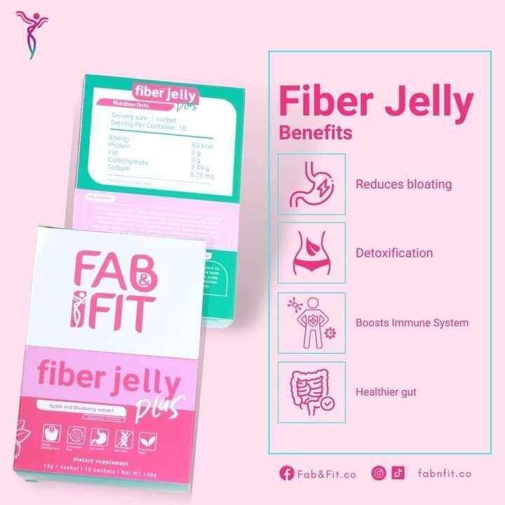 Fab&Fit Fiber Jelly Plus Apple and Blueberry extract 10sachets × 15g ...