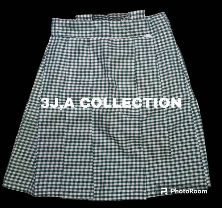 back plits skirts checkered green school uniform for kids | Lazada PH