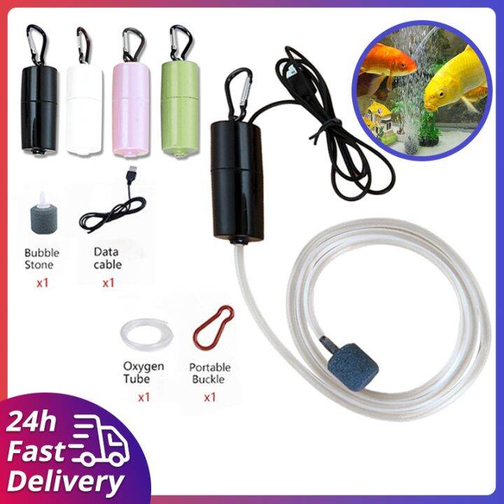 Aquarium Oxygen Air Pump Fish Tank USB Silent Air Compressor Aerator ...