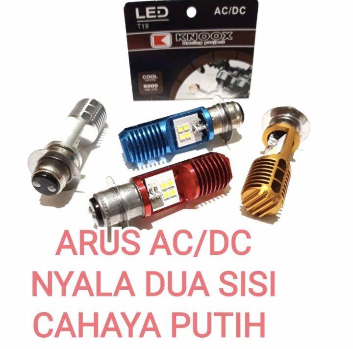 Lampu depan motor Led ac/dc nyala led putih univerl matic/bebek ...